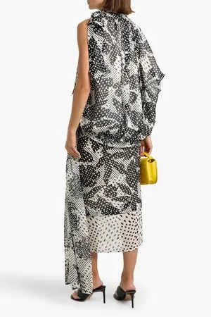 Dries Van Noten Wrapeffect Printed Silkblend Chiffon Midi Skirt