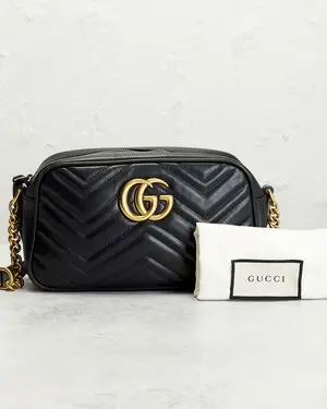 FWRD RENEW Gucci Gg Marmont Shoulder Bag - Black