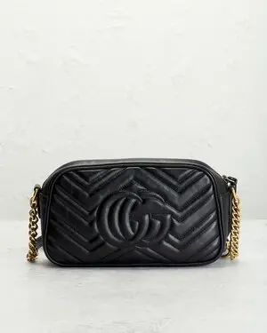 FWRD RENEW Gucci Gg Marmont Shoulder Bag - Black