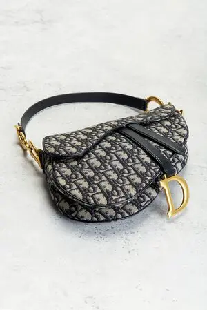Dior Trotter Oblique Saddle Bag - Blue