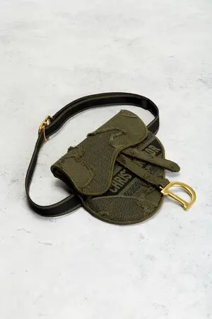 FWRD RENEW Dior Embroidered Camouflage Saddle Belt Bag