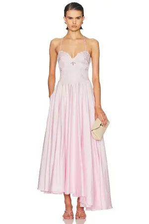 PatBO Tricoline Lotus Maxi Dress - Light Pink