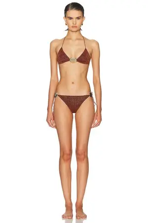 Oseree Lumiere Shell Bikini Set - Brown