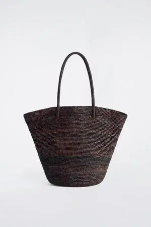 Cos Oversized Hand-woven Market Tote Straw - Brown