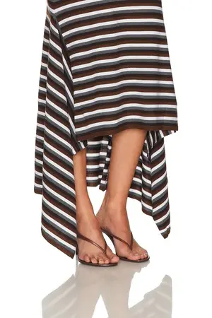 Monse Stripe Cascade Skirt - Brown Multi
