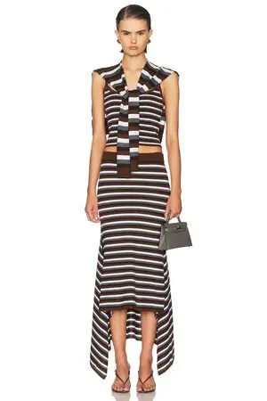 Monse Combo Stripe Tank Top And Cardigan