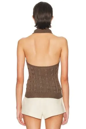 Ralph Lauren Sleeveless Halter Polo Sweater - Portobello