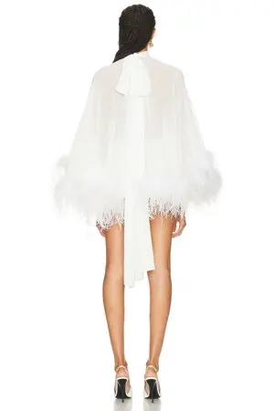 Ila Dee Short Cape Dress With Feather Trim
