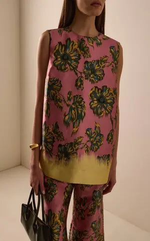 ALEMAIS Faye Floral Satin Tunic Top