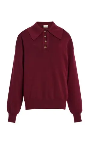 ALEMAIS Claudia Knit Polo Sweater