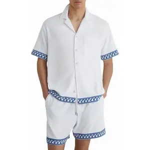 REISS Bleeker Geometric Embroidered Top