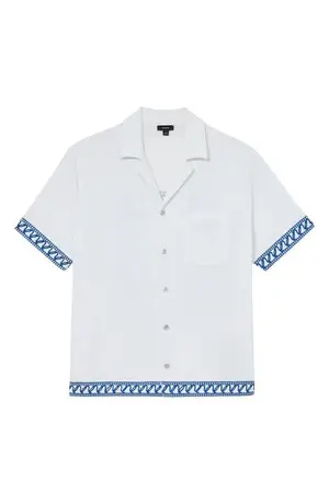 REISS Bleeker Geometric Embroidered Top