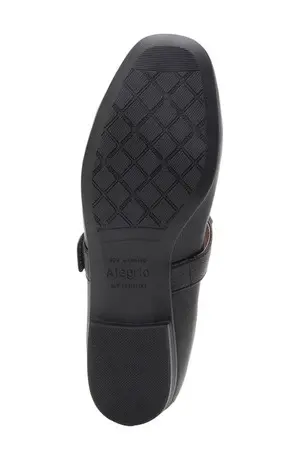 ALEGRIA Audree Mary Jane Flat With Floral Hardware - Black