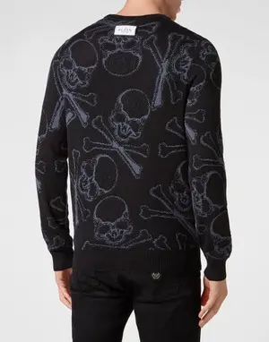 Philipp Plein Cotton Pullover Round Neck Skull&bones