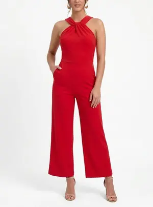 Rachel Rachel Roy Halter Neck Jumpsuit With Wide Leg