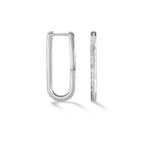 DOWER & HALL Large Nomad Link Huggie Hoops - Silver
