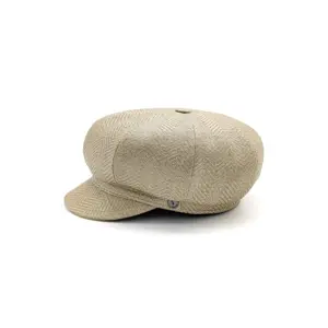 DORIA 1905 Herringbone Raffia Fabric Sailor Cap