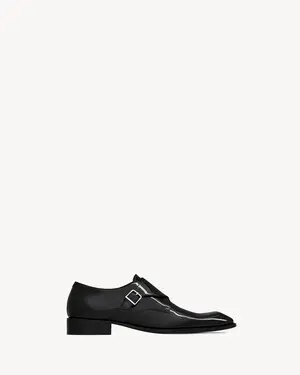 Saint Laurent Connor Monk Straps In Patent Leather - Black