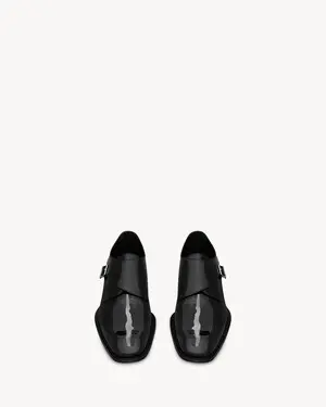 Saint Laurent Connor Monk Straps In Patent Leather