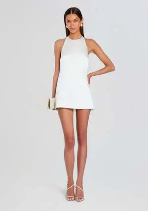 Retrofete Drexley Mini Dress With Open Back - White