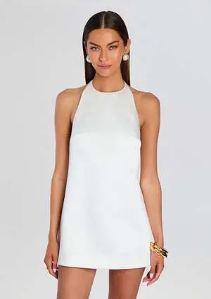 Retrofete Drexley Mini Dress With Open Back - White
