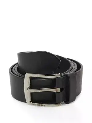 Burberry Rectangular Buckle Leather Belt - Black