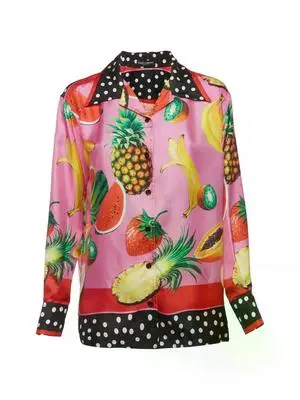 Dolce & Gabbana Silk Fruit-print Shirt