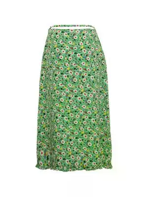 Miu Miu Floral Print Midi Skirt