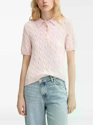 GESTUZ Short Sleeve Knit Polo Top