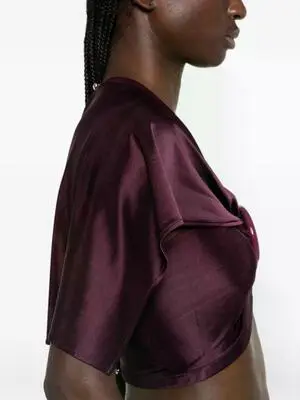 Rabanne V-neck Cropped Ring Detail Top