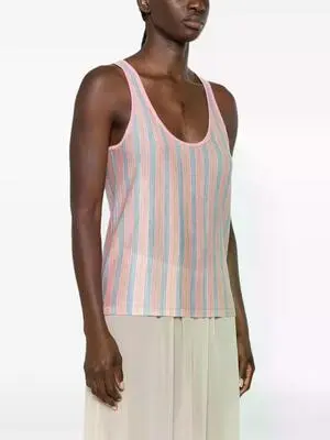 Guest In Residence Striped Scoop Neck Tank Top