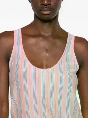 Guest In Residence Striped Scoop Neck Tank Top