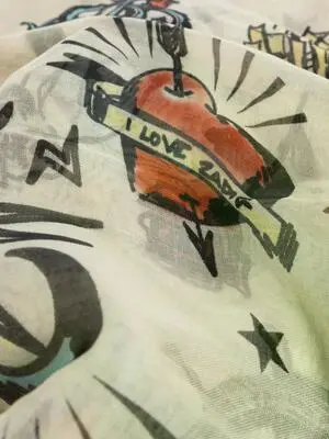 Zadig&Voltaire Kerry Tattoo-print Scarf