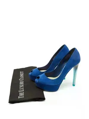 Dior Miss Peep-toe Platform Pumps - Blue