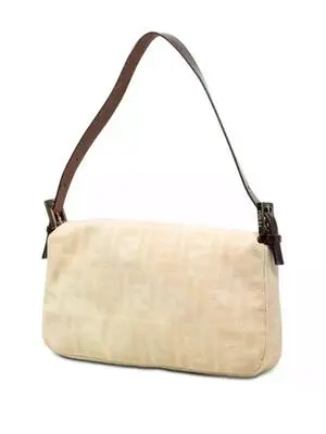 Fendi Zucca Canvas Baguette Shoulder Bag