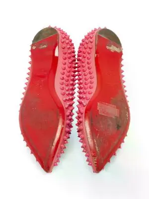 CHRISTIAN LOUBOUTIN Pigalle Spikes Ballet Flats - Pink