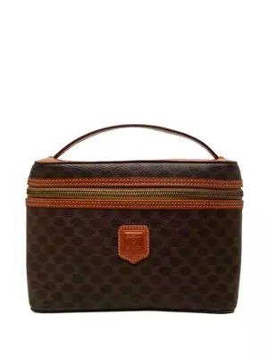 Celine Macadam Coated Canvas Vanity Bag - Brown