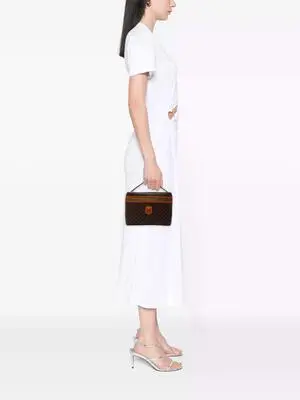 Celine Macadam Coated Canvas Vanity Bag - Brown