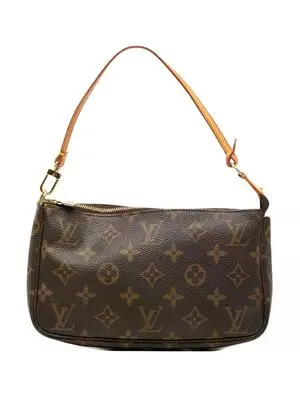 LOUIS VUITTON 2003 Monogram Pochette Accessories Shoulder Bag - Brown