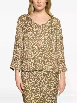 BETTY BARCLAY Leopard Print V-neck Blouse