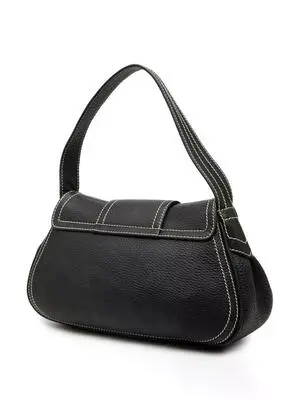 Celine Grained Leather Buckle Shoulder Bag
