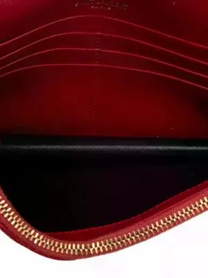 Saint Laurent 2017 Grain De Poudre Chevron Monogram Envelope Wallet On Chain Crossbody Bag