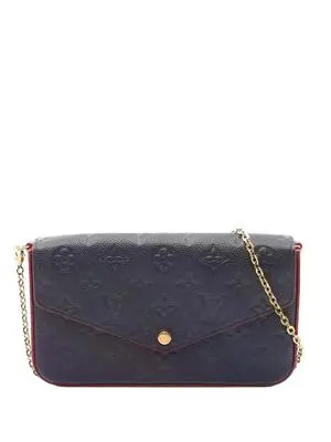 LOUIS VUITTON Monogram Empreinte Pochette Felicie Crossbody Bag - Blue