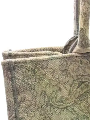 Dior Medium Toile De Jouy Reverse Embroidered Canvas Book Tote Bag - Grey