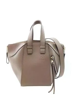 Loewe Soft Grained Calfskin Compact Hammock Bag Satchel - Grey