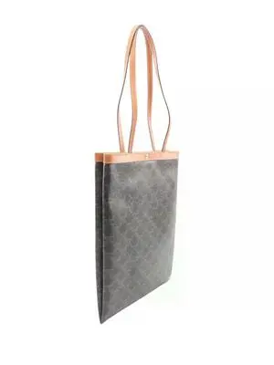 Celine Medium Triomphe Coated Canvas Flat Shopper Tote Bag - Brown