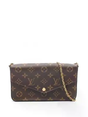 LOUIS VUITTON Monogram Pochette Felicie Crossbody Bag - Brown