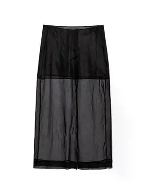 THE FRANKIE SHOP Peri Midi Sheer Panelled Skirt - Black