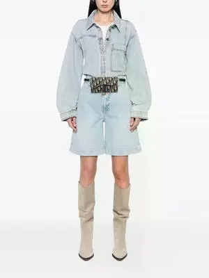 Dior 2018 Oblique Canvas Saddle Belt Bag - Blue