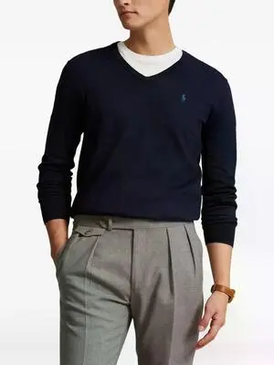 Polo Ralph Lauren Embroidered Logo V-neck Sweater